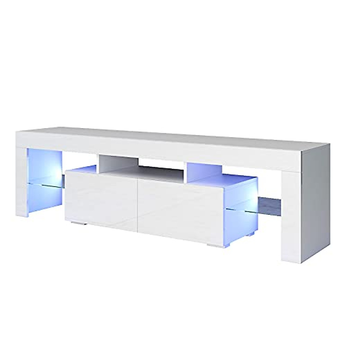 n/a High Gloss LED Lighting TV Stand Cabinet Unit Entertainment Center