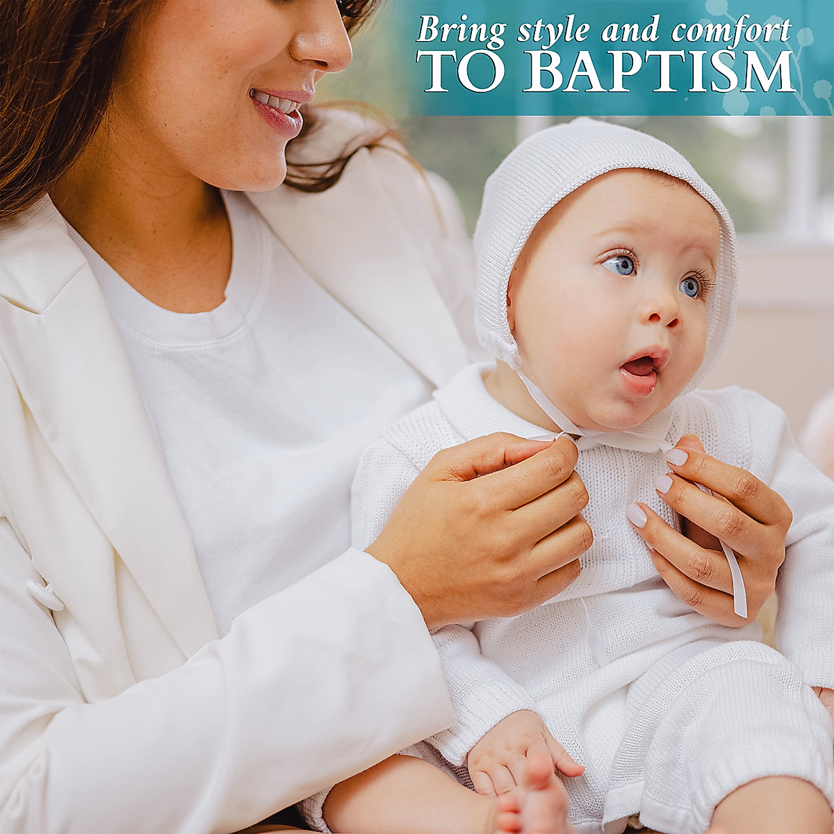 Baptism Outfits for Boys with Bonnet Hat - Christening Outfits for Boys Cross Detail - Baby Boy Baptism Outfit