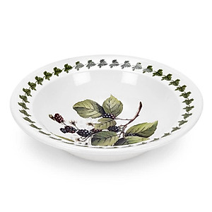 Portmeirion Pomona Collection | Set of 6 | Ceramic Dinnerware Dish Set | Microwave and Dishwasher Safe | Assorted Fruit Motifs | Made in England (Oatmeal/Soup Bowl)