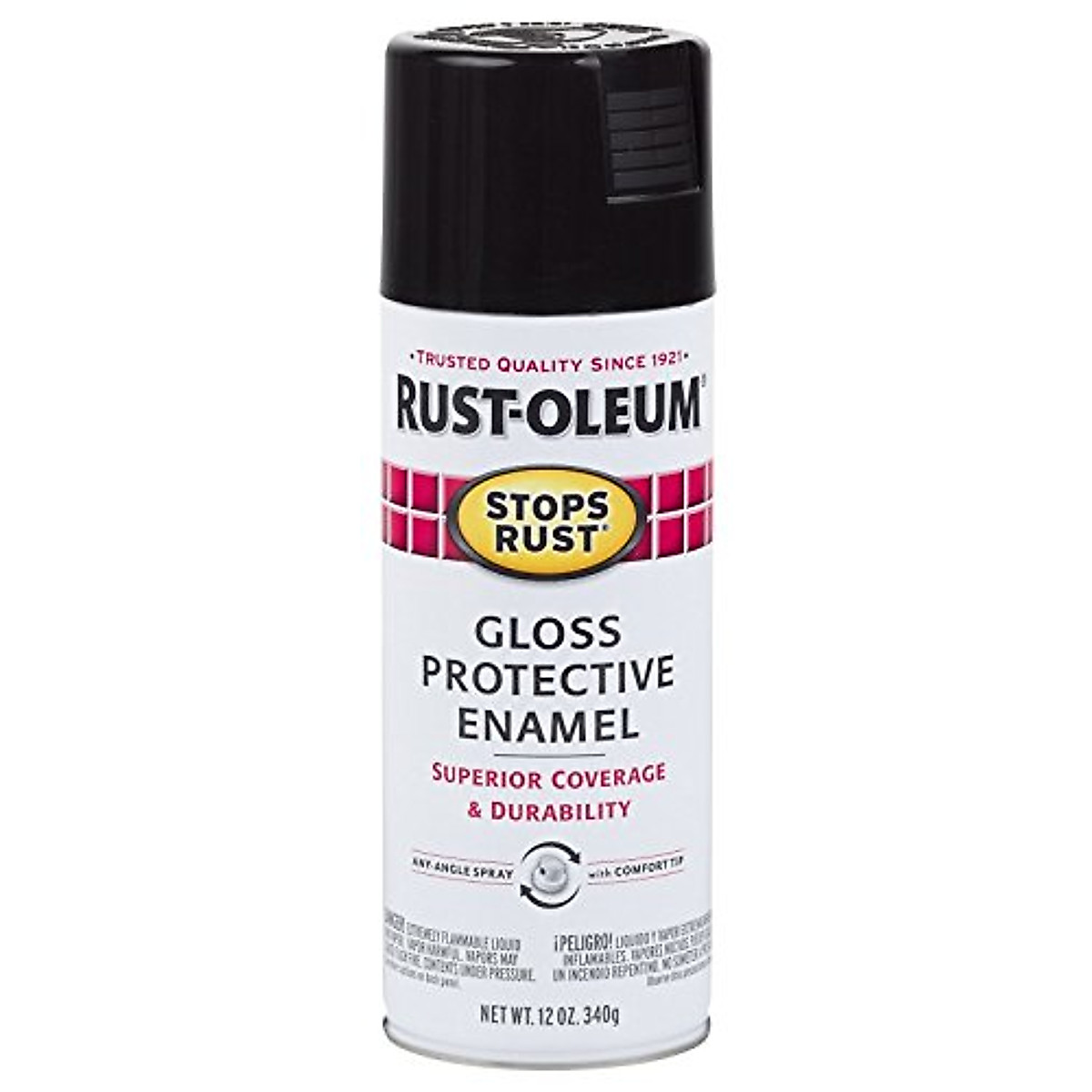 Rust-Oleum 7779830 Stops Rust Spray Paint, 12 oz, Gloss Black