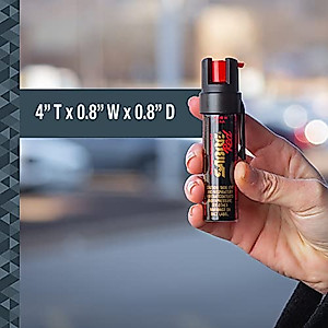 SABRE Pepper Gel with Attachment Clip, Protect Against Multiple Threats with 35 Bursts (5X The Competition), Gel is Safer, UV Marking Dye, Twist Lock Safety, 0.67 fl oz