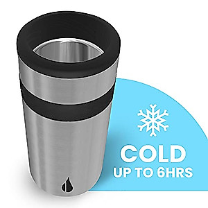 Elemental Insulated Slim Can Cooler, Triple Wall Stainless Steel Skinny Can Cooler - Drink Cooler Insulator for 12oz Skinny Seltzers, Beer, Soda Cans - Brushed Steel