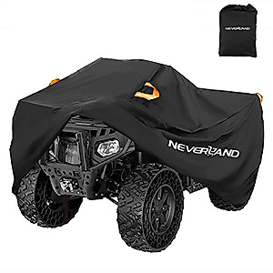NEVERLAND ATV Cover Waterproof Heavy Duty 4 Wheeler Cover Quad Cover All Season Weather Proof Outdoor UV Protection for Polaris Kawasaki Yamaha Suzuki Honda (Black Large)