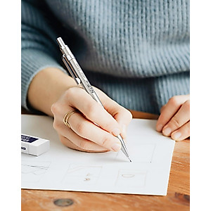 Nicpro 4 Pack 0.5mm Mechanical Pencil Set with Case, Metal Mechanical Pencil Drafting Pencil Lead 0.5mm for Artist Writing, Sketching, Drawing, 8 Tube HB #2 Refill, 3 PCS 4B Eraser, 9 Eraser Refill