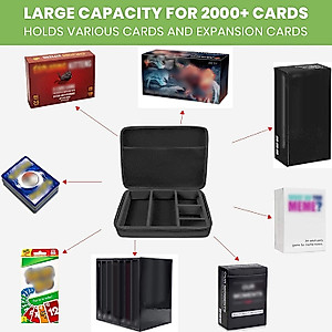2000+ Card Game Case Holder for Cards Against Humanity/for Magic The Gathering Board & Expansions/for CAH/for MTG/for Deck Box/for Yugioh/Football/Topps Sports Card/for Kids Against Maturity (Black)