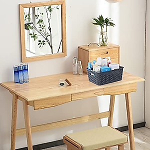 Cand 6 Pack Organizing Baskets Bin For Multiuse, Grey Plastic Woven Baskets