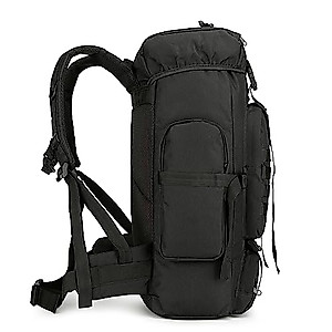 W WINTMING 45L Hiking Backpack Camping Rucksack Molle Military Backpack for Outdoor Traveling (Black)