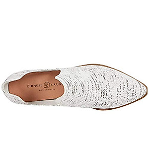 Chinese Laundry Women's Fortune Ankle Boot, White/Black, 8