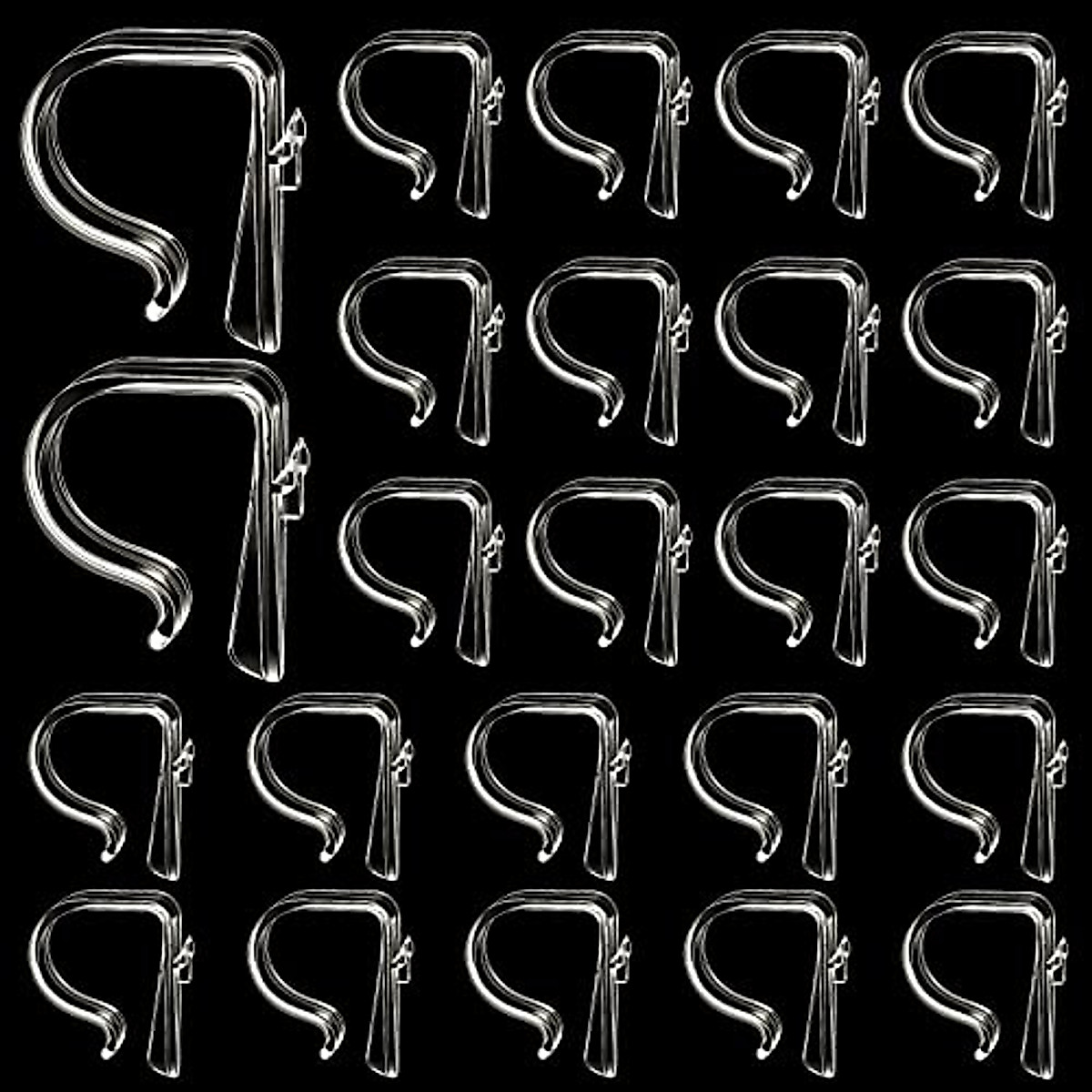 24 Packs Church Pew Clips for Weddings Clear Heavy Duty Plastic Pew Hooks Decorations Pew Flower Holders for Aisle Decorations Chairs Table Ceremony Church Railing Bow Garland Decor