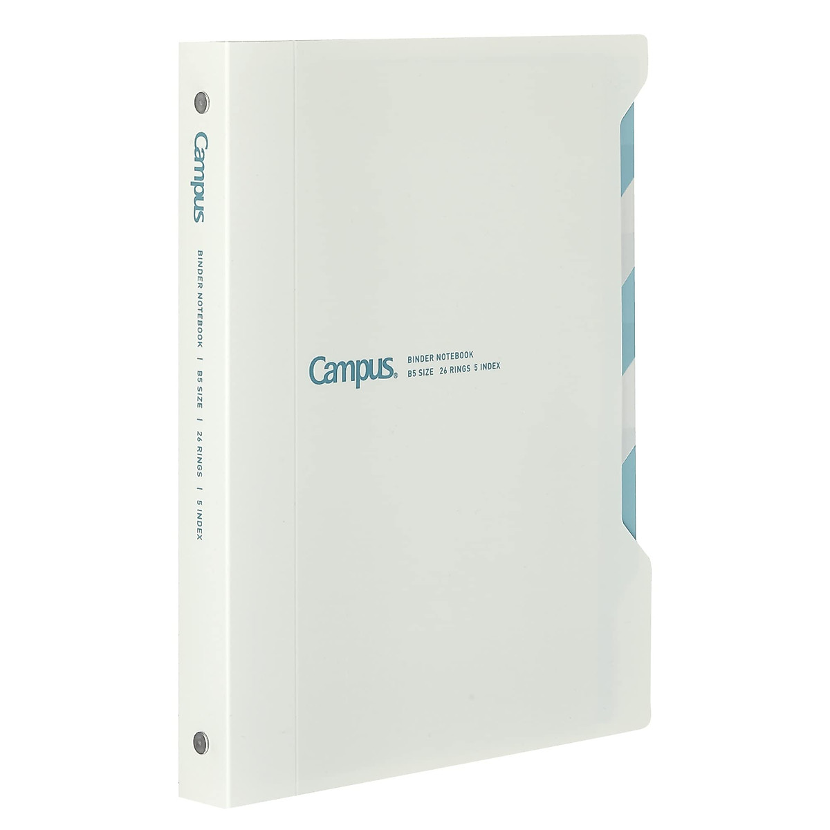 Kokuyo Campus Slide Binder with 5 Tab Dividers, Middle Type, B5, 26 Holes, Up to 100 Sheets, White, Japan Import (RU-P337W)