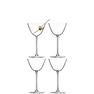 LSA International Borough Martini Glass 195 ml Clear | Set of 4 | Dishwasher Safe | BG08