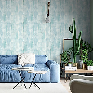 Ismoon Light Blue Wallpaper Peel and Stick Watercolor White/Blue Stripes Peel and Stick Wallpaper Sky Blue Contact Paper Removable Wallpaper Decorative Vinyl Wallpaper 16.1x118 Inches