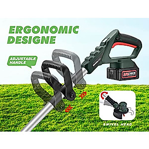 HYMOVO Cordless Weed Eater, 20V Battery Powered String Trimmers, Adjustable Height Weed Wacker Lightweight Grass Trimmer for Garden and Yard