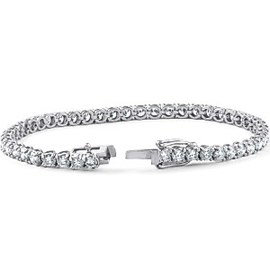 7ct Diamond Tennis Bracelet 14K White Gold Women's 7" Round Cut