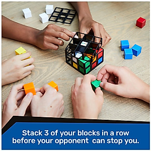 Rubik’s Cage, 3D Fast-Paced Strategy Sequence Game Color Stacking Challenging Toy Puzzle-Solving Activity Brain, for Adults & Kids Ages 7 and up