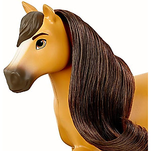 Mattel Spirit Untamed Lucky Doll (Approx. 7-in) & Spirit Horse (Approx. 8-in), with Long Mane, Trough, Hay, Brush, Apple Treat & Carrots, Great Gift for Ages 3 Years Old & Up