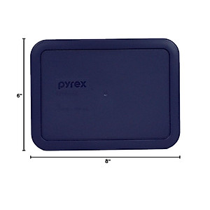Pyrex Bundle - 3 Items: 7210-PC 3-Cup Blue Plastic Lids