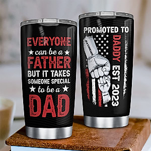 wowcugi Personalized New Dad Gifts For Promoted To Father Tumbler Coffee Travel Mug Expecting Gifts For Men Birthday Husband Cup Gift