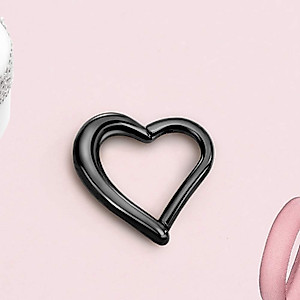 FANSING 16 Gauge Black Daith Earrings Left Ear Right Ear 8mm Daith Piercing Jewelry Surgical Steel 16g Heart Shaped Hinged Ring Hoop 316L Stainless Steel