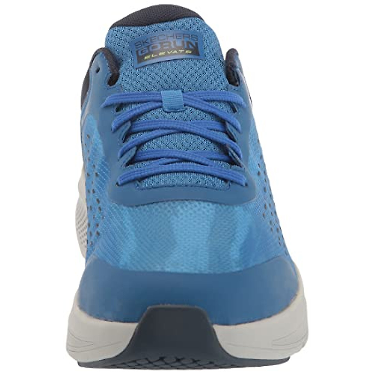 Skechers Men's GOrun Elevate-Lace Up Performance Athletic Running & Walking Shoe Sneaker, Blue/Black/Yellow, 14