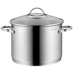 WMF Stock Pot Ø 24 cm Approx. 8.8L Provence Plus Pouring Rim Glass Lid Cromargan Stainless Steel Polished Suitable for Induction Hobs Dishwasher-Safe