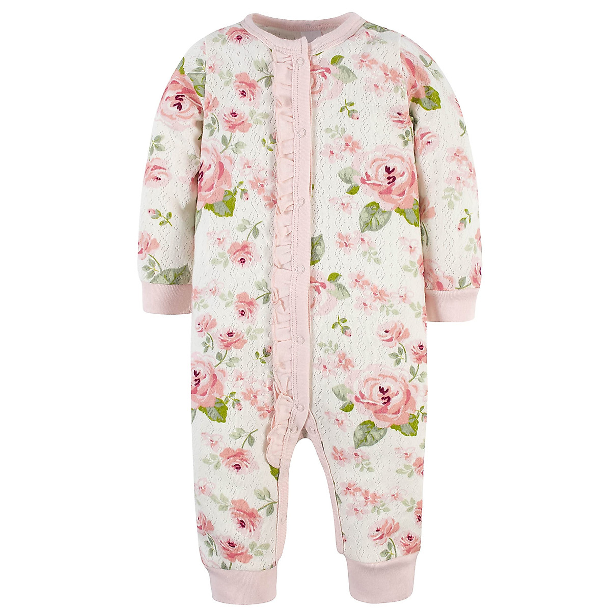 Gerber Baby Girls' 2-Piece Coverall & Headband Set, Floral, 3-6 Months