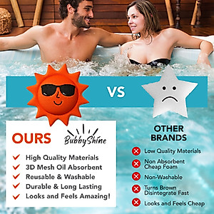 BubbyShine Hot Tub Scum Absorber for Spa Hot Tub Cleaner, Hot Tub Accessories for Adults, Hot Tub Scum Sponge for Hot Tub Oil Absorbing Sponge for Pool Cleaner, Hot Tub Sponge for Scum, 1 Pack