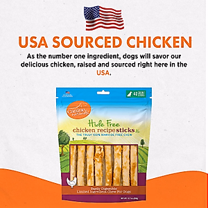 Canine Naturals Chicken Recipe Chew - Rawhide Free Dog Treats - Made From USA Raised Chicken - All-Natural and Easily Digestible - 40 Pack of 5 Inch Stick Chews