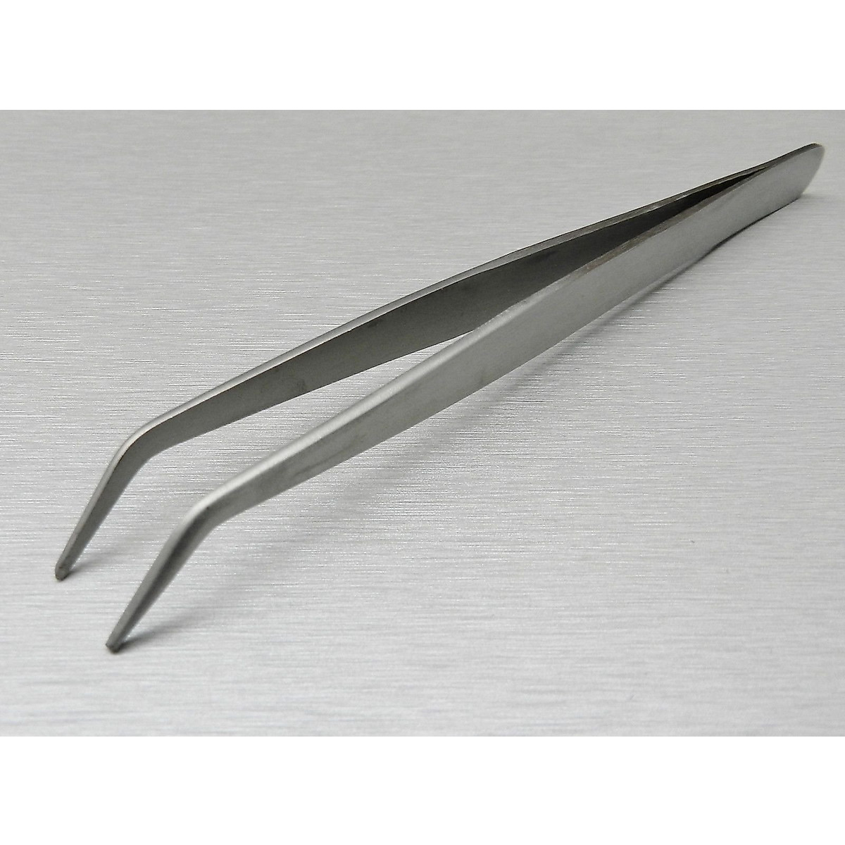 Tweezers Bent Tip Tweezer 45 Degree Bent Smooth Tips Jewelry Bead Hobby & Crafts 7" by JTS