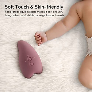 Momcozy Warming Lactation Massager 2-in-1, Soft Breast Massager for Breastfeeding, Heat + Vibration Adjustable for Clogged Ducts, Improve Milk Flow, Engorgement