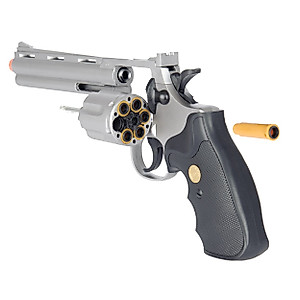 UKARMS Spring Airsoft Gun - 6 SHOT 357 MAGNUM REVOLVER w/Shells + 6mm BBS (Silver)