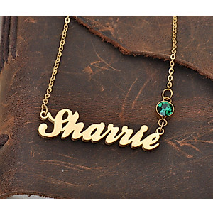 HUAN XUN Custom Mom Name Necklace Cobi with Birthstone Best Jewelry Gifts