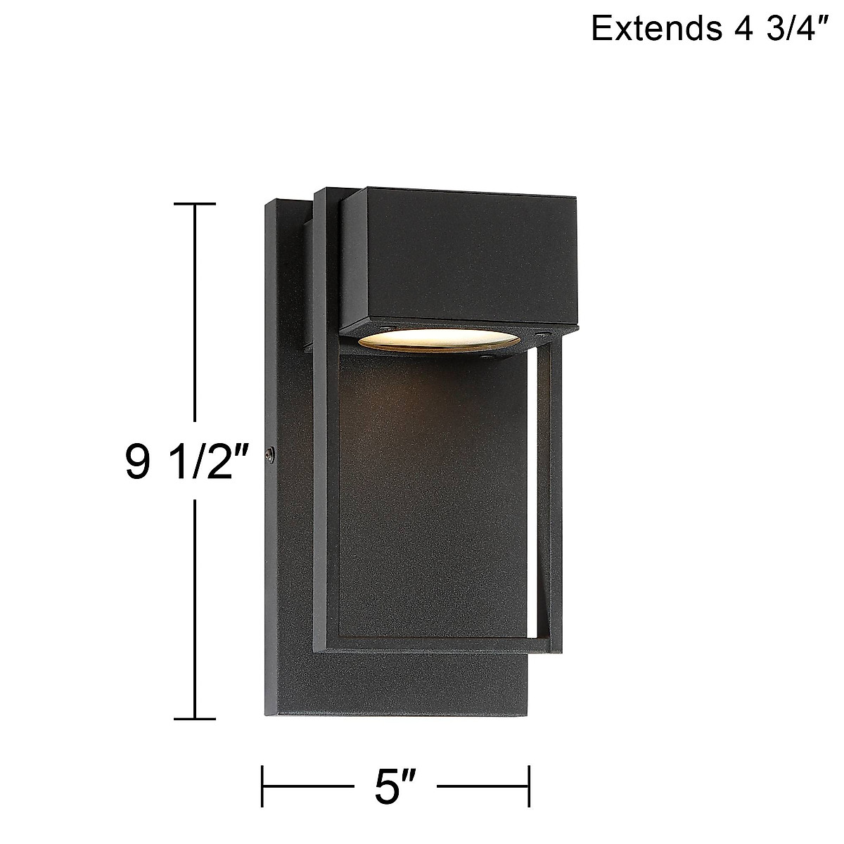 Possini Euro Design Pavel Modern Sconce Outdoor Wall Light Fixture LED Textured Black Metal 9 1/2" Crystal Downlight for Exterior House Porch Patio Outside Deck Garage Yard Front Door Garden Home