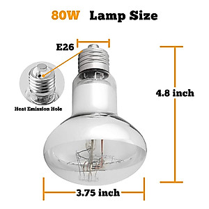 TEKIZOO UVA UVB Sun Lamp High Intensity Self-Ballasted Heat Basking Lamp/Light/Bulb for Reptile and Amphibian (80W)