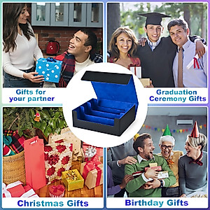 UAONO Card Storage Box for Trading Cards, 1800+ PU Leather Commander Card Deck Case, Magnetic Closure Card Holder Fits for Magic Game Cards (Black&Blue)