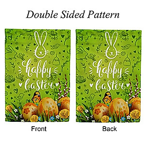 My Little Nest Seasonal Garden Flag Easter Golden Eggs Grass Flowers Double Sided Vertical Garden Flags for Home Yard Holiday Flag Outdoor Decoration Farmhouse Banner 12"x18"