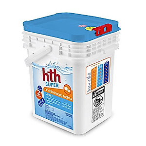 HTH 42014 Super 3-inch Chlorinating Tablets Swimming Pool Chlorine, 35 lbs