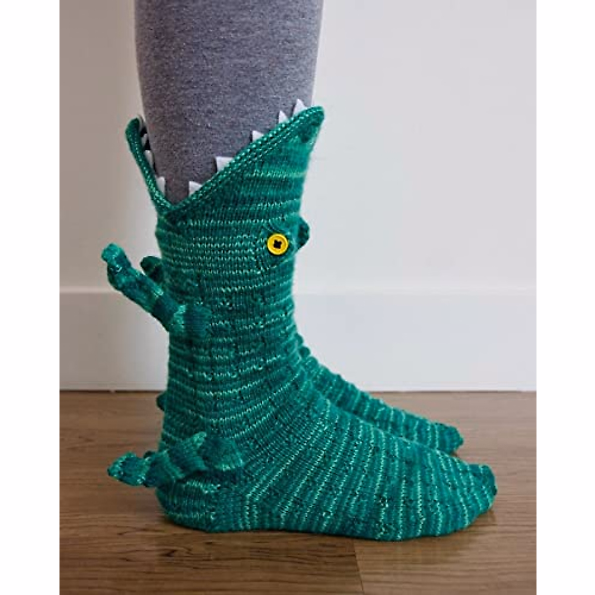 Christmas Knit Socks Crocodile Socks-Knit Animal Socks Funky Knitting Pattern Creativity Alligator Knitting Cuff Winter Warm Socks Funky Animal Pattern Novelty Mid-length Socks Gifts for Woman Man
