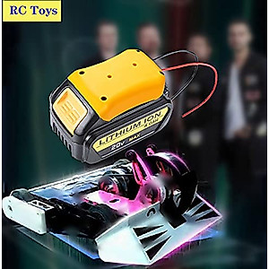 2 Packs Upgrade for DeWALT Battery Adapter Power Source Mount for Dewalt 20V Battery Adaptor Dock with Wires Battery Converter Connector DIY Power Wheel Adapter Truck Robotics Toys