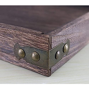 12.5 Inch Little Storage Tray with Handles, Wood Serving Tray, Decorative Nesting Tray for Cups, Remotes