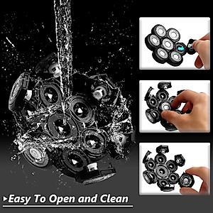 8 Heads Beard Cutter Replacement Blade, 8 Heads Electric Shaver, Bald Head Shaver Replacement Blades, Easy Install Electric Razor Shaver Head for Bald and Face