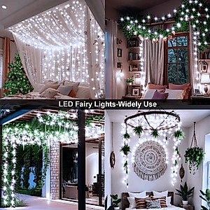 2 Pack Fairy String Lights Plug in, 33Ft 100 Micro Starry LED Outdoor String Lights with 8 Modes Timer Dimmable IP68 Full Waterproof Twinkle Lights for Bedroom Garden Christmas Home Decor (Cool White)