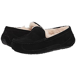 UGG Unisex-Child's Ascot Slipper, Black Suede, 1 M US
