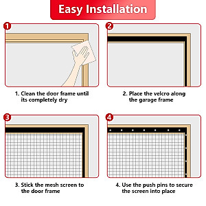 Garage Door Screen for 2 Car Garage Doors, Butizone 16x7FT Reinforced Fiberglass Magnetic Single Garage Screen Door with High Energy Magnets, Hands Free and Easy Assembly