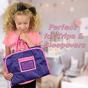 EASYVIEW Toy Storage Organizer Case Compatible Real Littles Mini Brands Unicorn Squad (Purple-Pink)