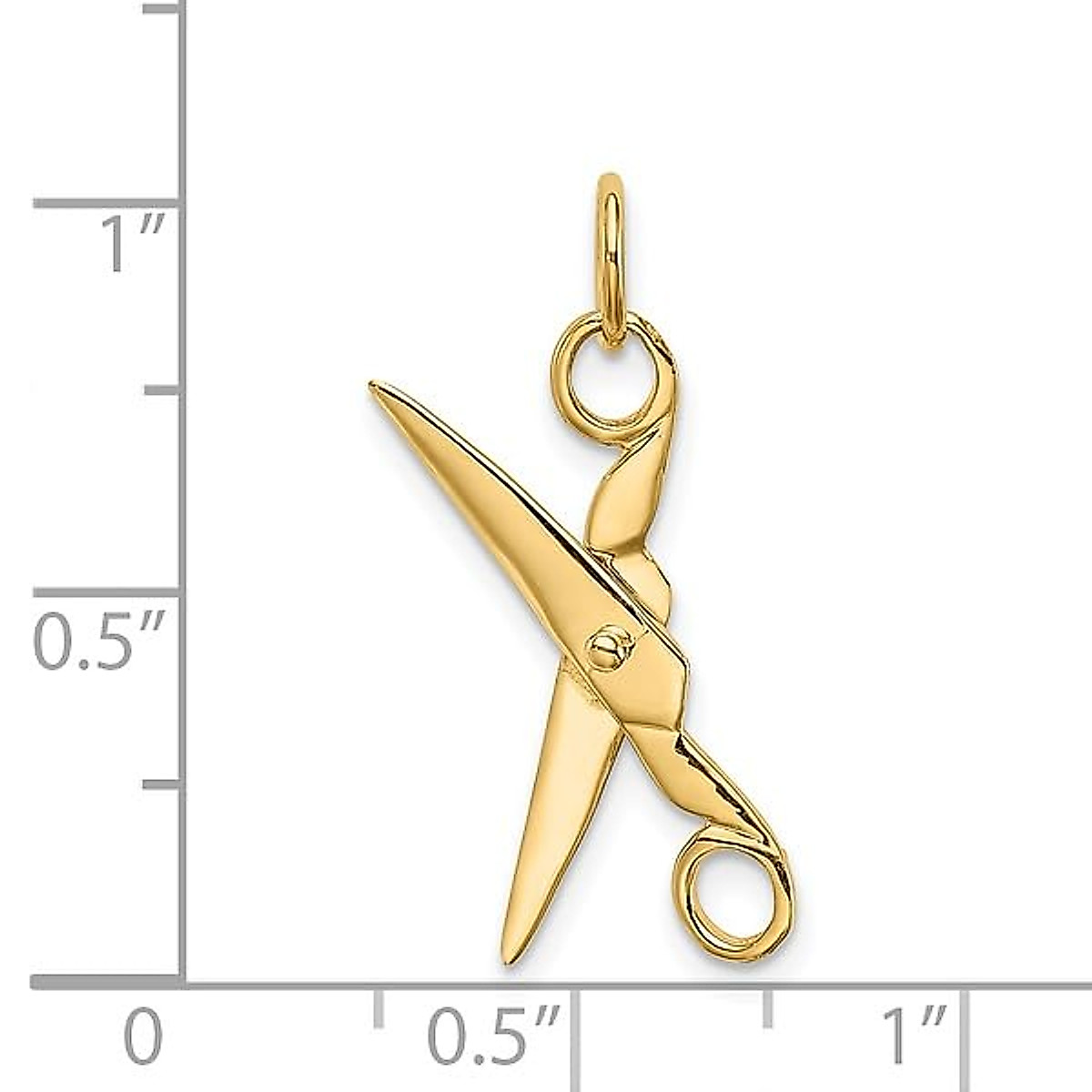 IceCarats 14K Yellow Gold Dangling Scissors Necklace Charm Pendant 26mm x 15mm Only