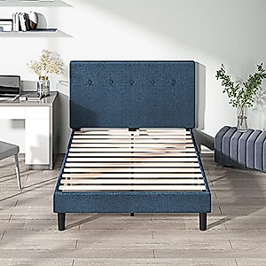 ZINUS Omkaram Upholstered Platform Bed Frame / Mattress Foundation / Wood Slat Support / No Box Spring Needed / Easy Assembly, Full