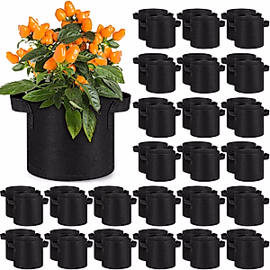 Nuanchu 60 Packs 2 Gallon Grow Bags Bulk Aeration Fabric Pot with Handles Thickened Nonwoven Garden Bags to Healthy Root Growth Vegetables Heavy Duty Grow Pots Planting Bag Planter for Flower Fruits