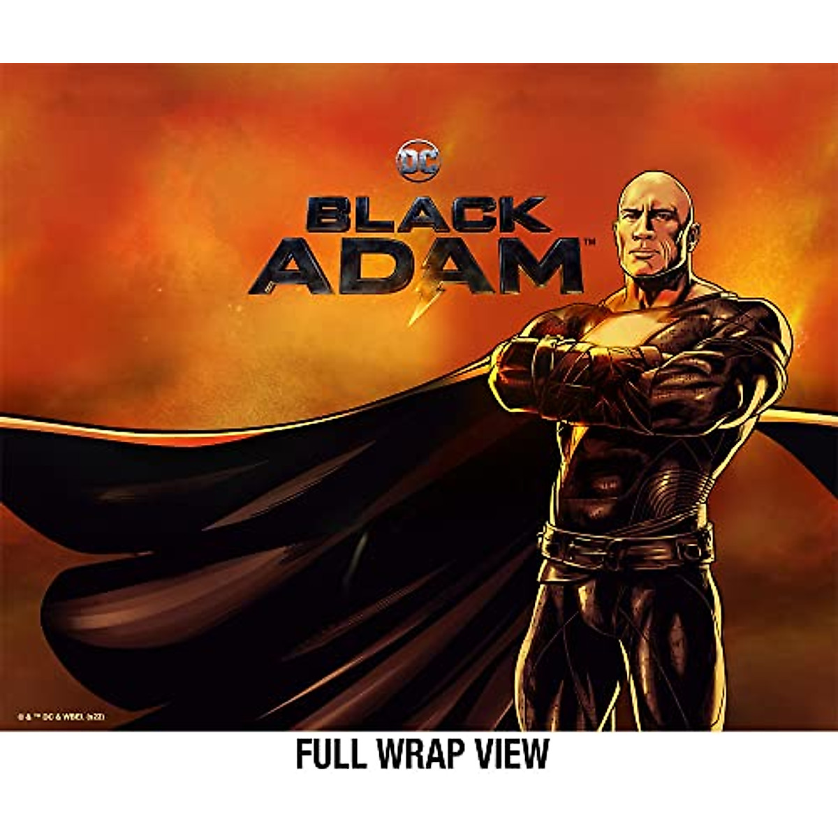 Black Adam OFFICIAL Character Logo Black 24 oz Insulated Canteen Water Bottle, Leak Resistant, Vacuum Insulated Stainless Steel with Loop Cap