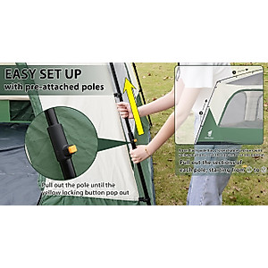 GEERTOP 6 Person Instant Tent for Camping, Large Instant Cabin Tent Easy Setup Pop Up Tent for Family Camping